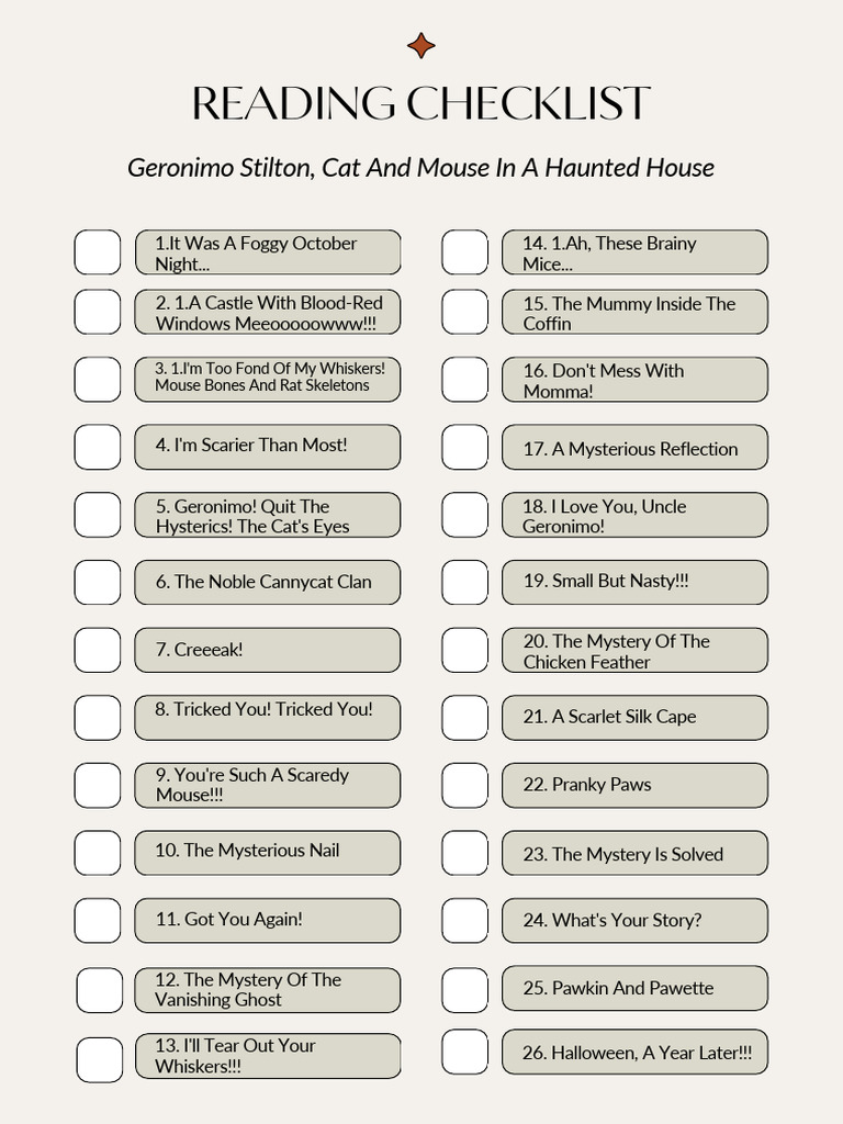 Reading Checklist Geronimo Stilton Book 3 | PDF