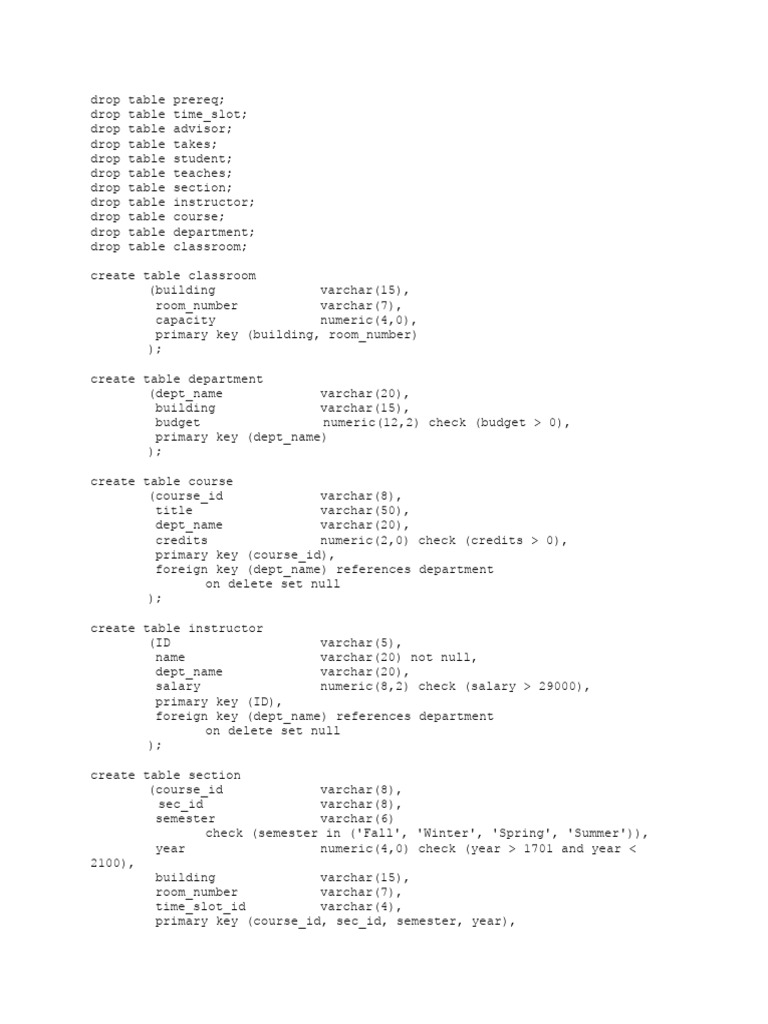 University Database Creation | PDF | Computer Data | Software Design