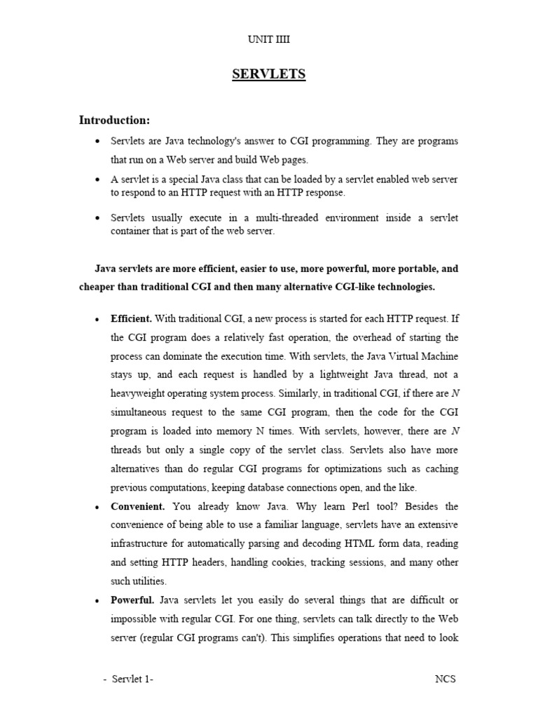 Servlet | PDF | Networking | Web Server Servlet | PDF | Networking | Web Server