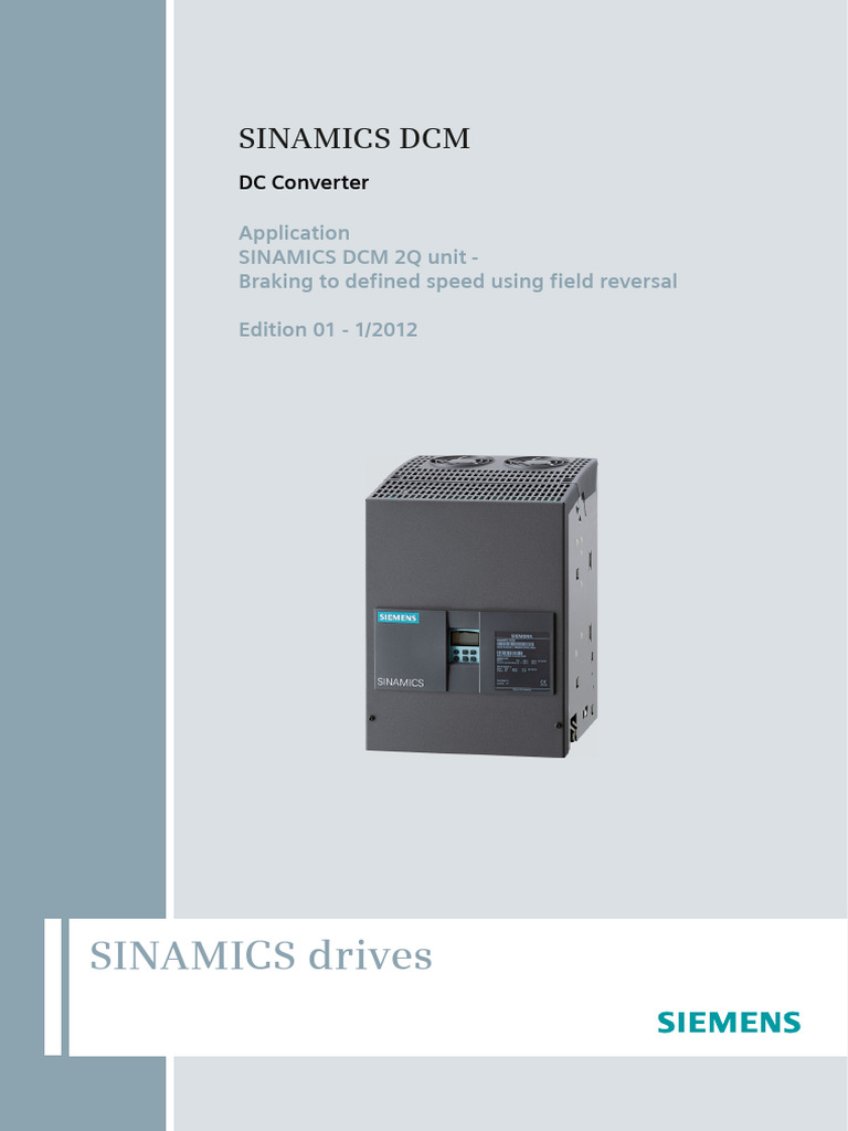 SINAMICS DCM Braking Guide | PDF | Safety | Brake