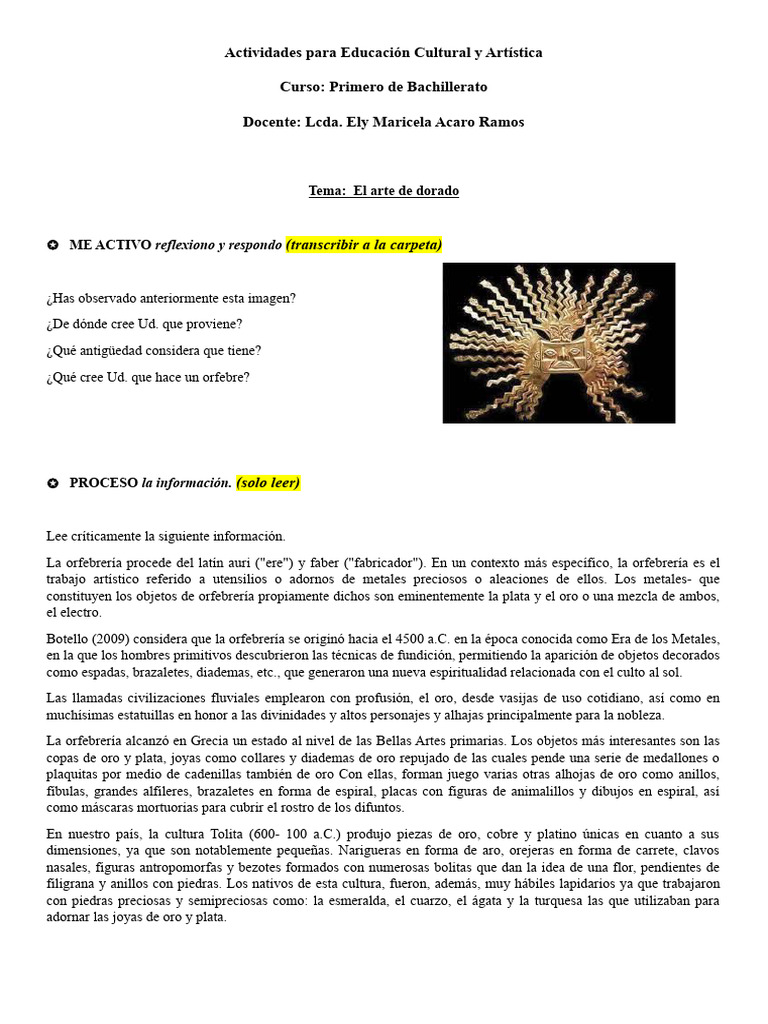 Actividad 2 - Eca Bachillerato | Descargar gratis PDF | Joyería | Rieles