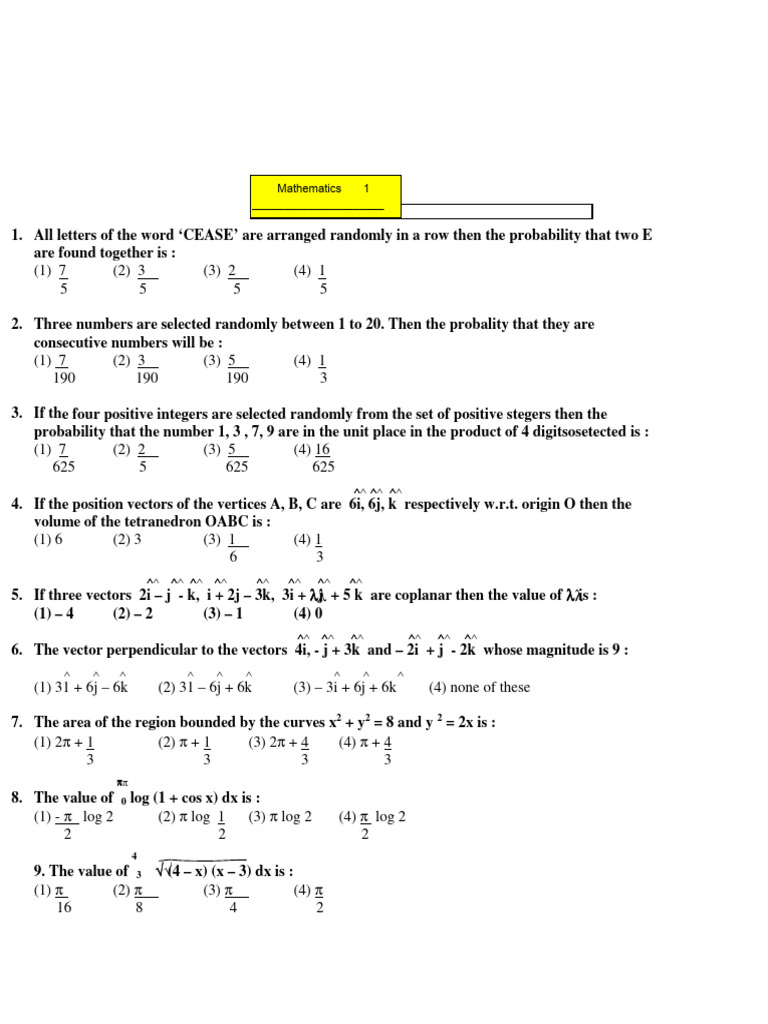 Srmjeee Mathematics Modal Paper | PDF | Circle | Euclidean Geometry