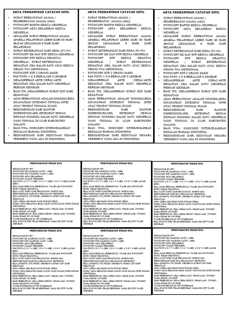 Sop Nikah Kua Dan Capil | PDF