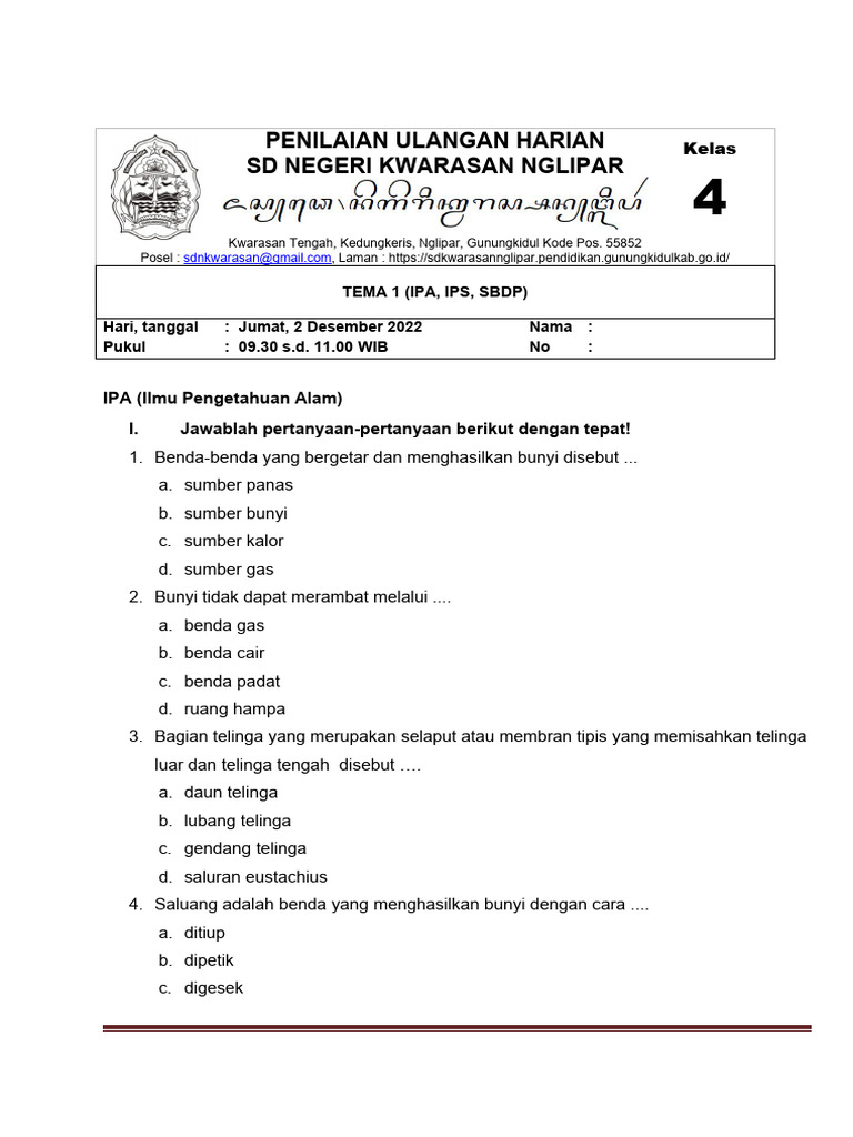 Tema 1 Ipa Ips SBDP (Edit) | PDF | Seni