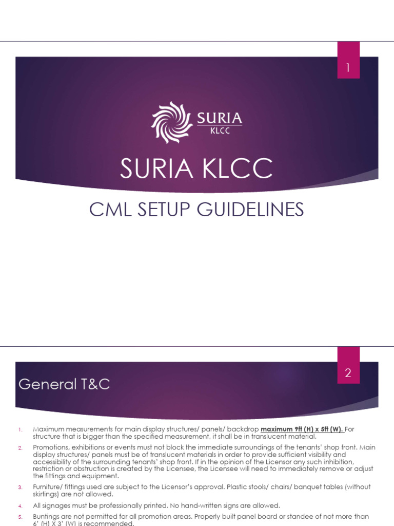 2023 Set Up Guidelines (Small Promo) KLCC | PDF | Manufactured Goods