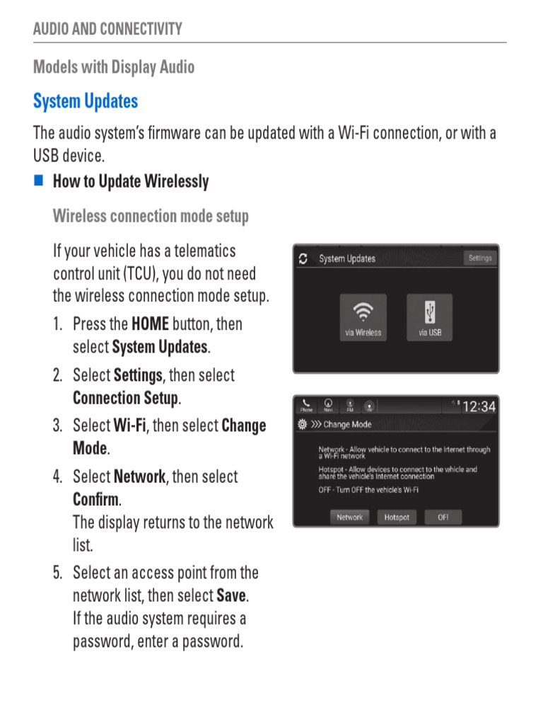 2018 Accord Fhev System Updates | PDF | Usb | Wi Fi