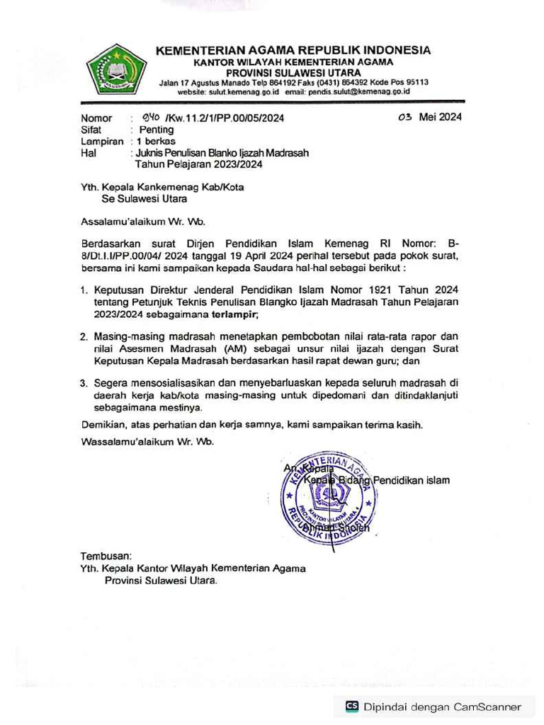 Surat Juknis Penulisan Ijazah - 11zon | PDF