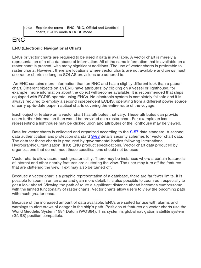 ENC (Electronic Navigational Chart) | PDF | Navigation
