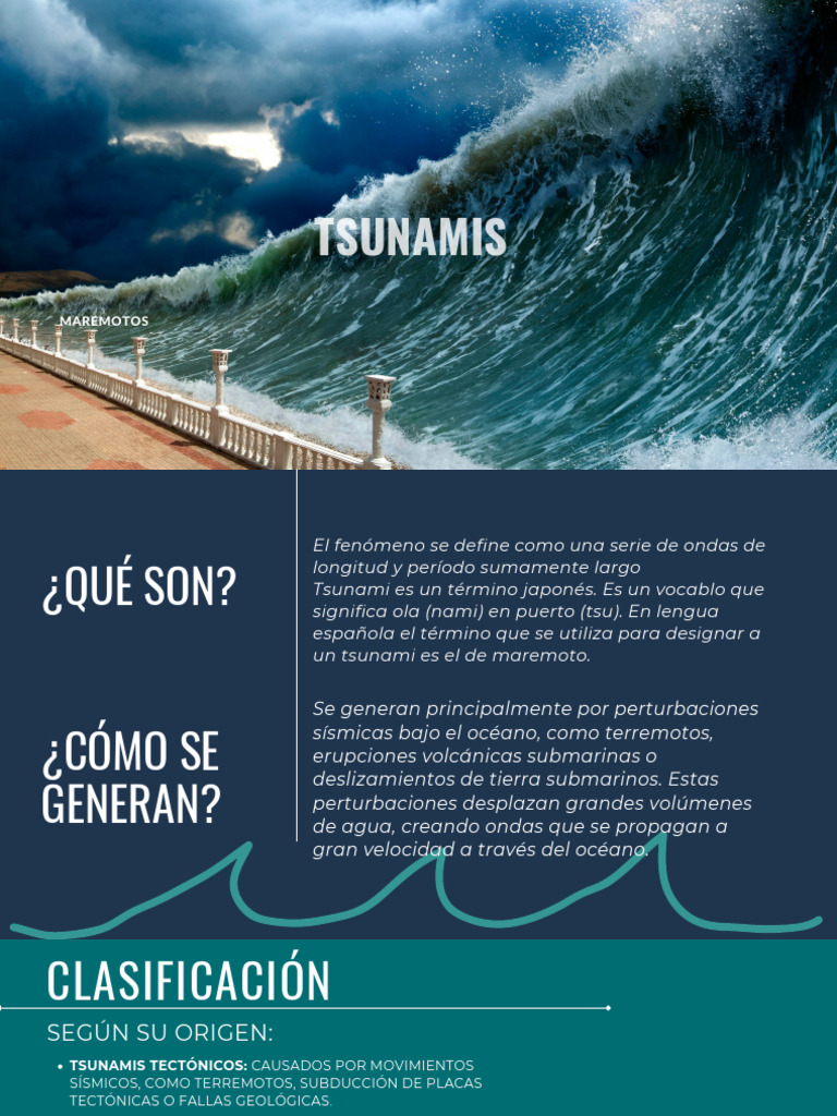 Presentación sobre los Tsunamis. | PDF | Tsunami | Temblores