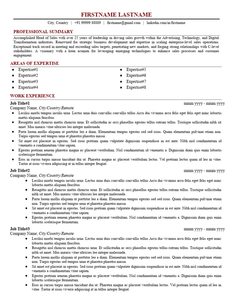 Firstname Lastname: Professional Summary | PDF