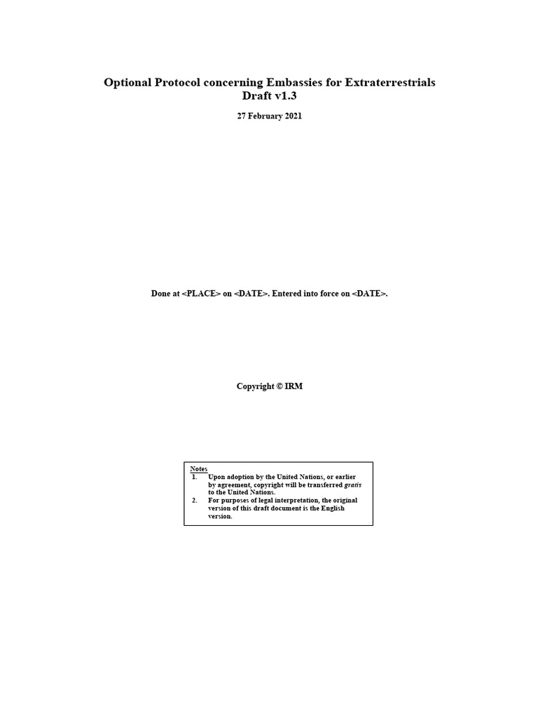 Optional Protocol 2021 | Download Free PDF | Extraterrestrial Life | Ratification