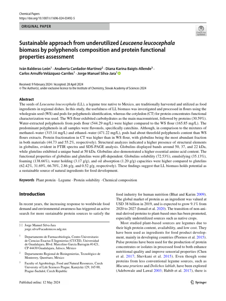 Sustainable Approach From Underutilized Leucaena Leucocephala Biomass ...