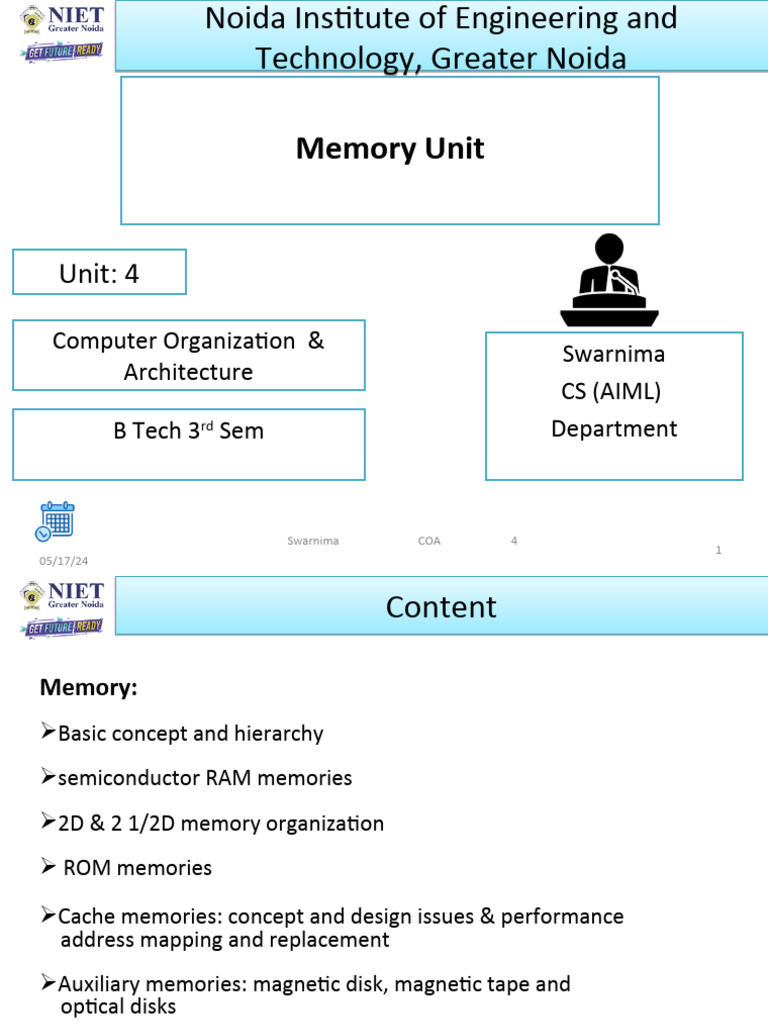 Unit4 - COA (Autosaved) | PDF | Random Access Memory | Computer Data Storage