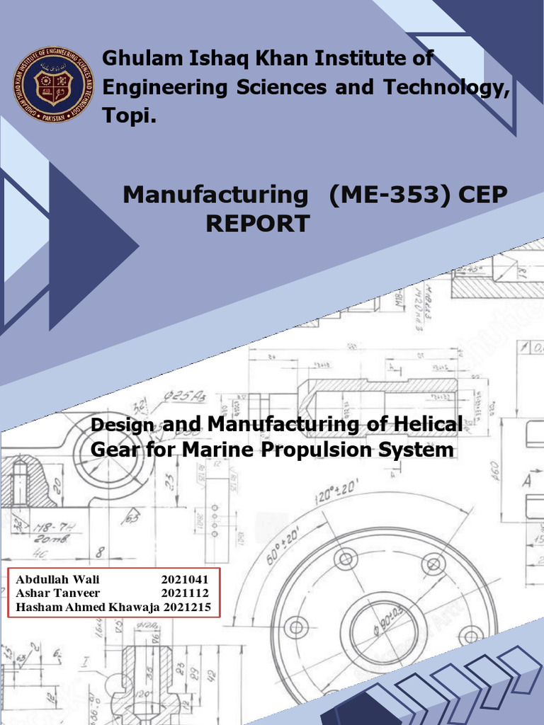 Manufacturing (ME-353) Cep Report | PDF | Gear | Strength Of Materials