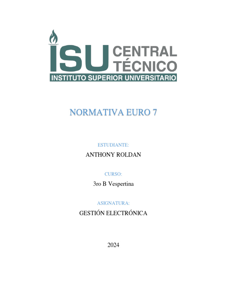 Normativa Euro 7 PDF Contaminaci n Combustible Diesel