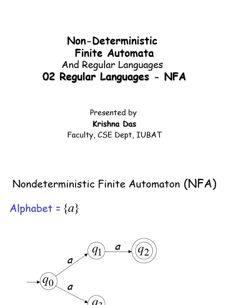 02 Regular Languages - NFA | PDF | Mathematical Logic | Theoretical Computer Science