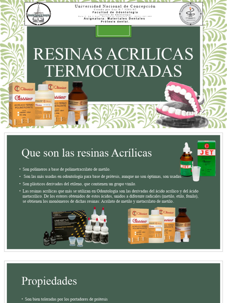 Resinas Acrílicas en Odontología | PDF | Pintura acrilica ...