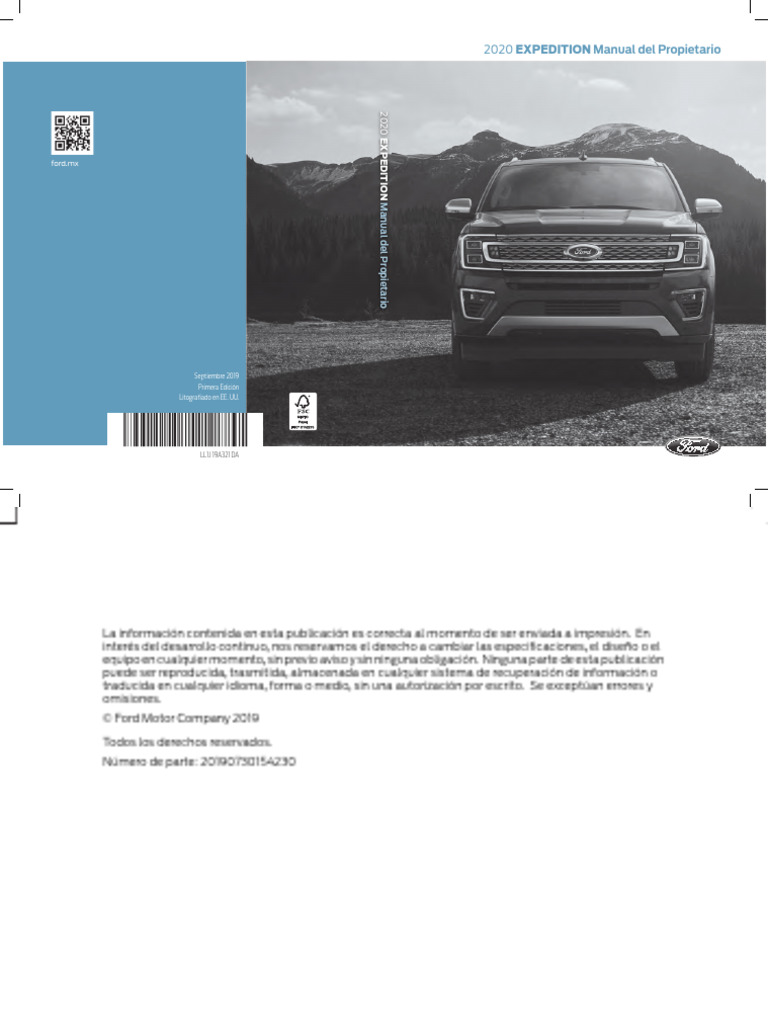 2020 Ford Expedition Owners Manual Version 1 Om ES MX 09 2019 | PDF ...