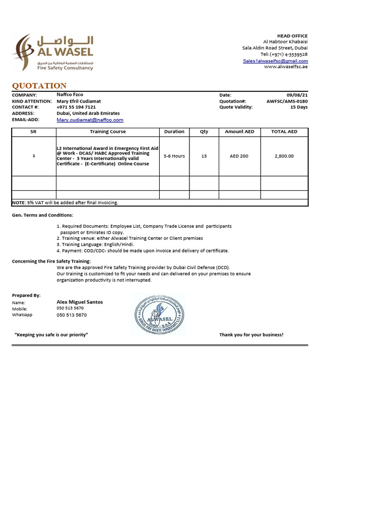 AWFSC-AMS00180-Naffco Fzco | PDF