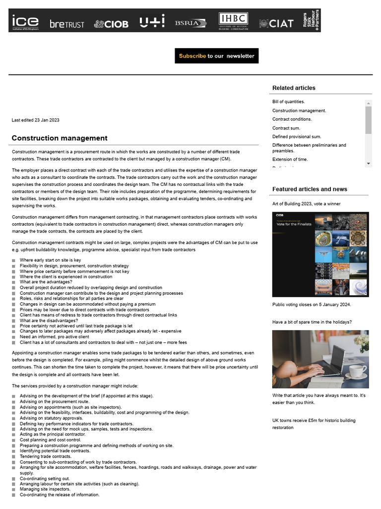 Construction Management Overview | PDF | Construction Management ...