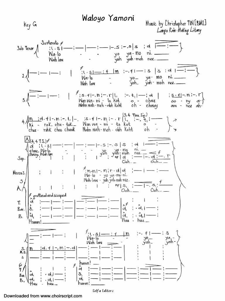 (Choirscript - Com) - Waloyo-Yamoni-Christopher-Tin-21086 | PDF