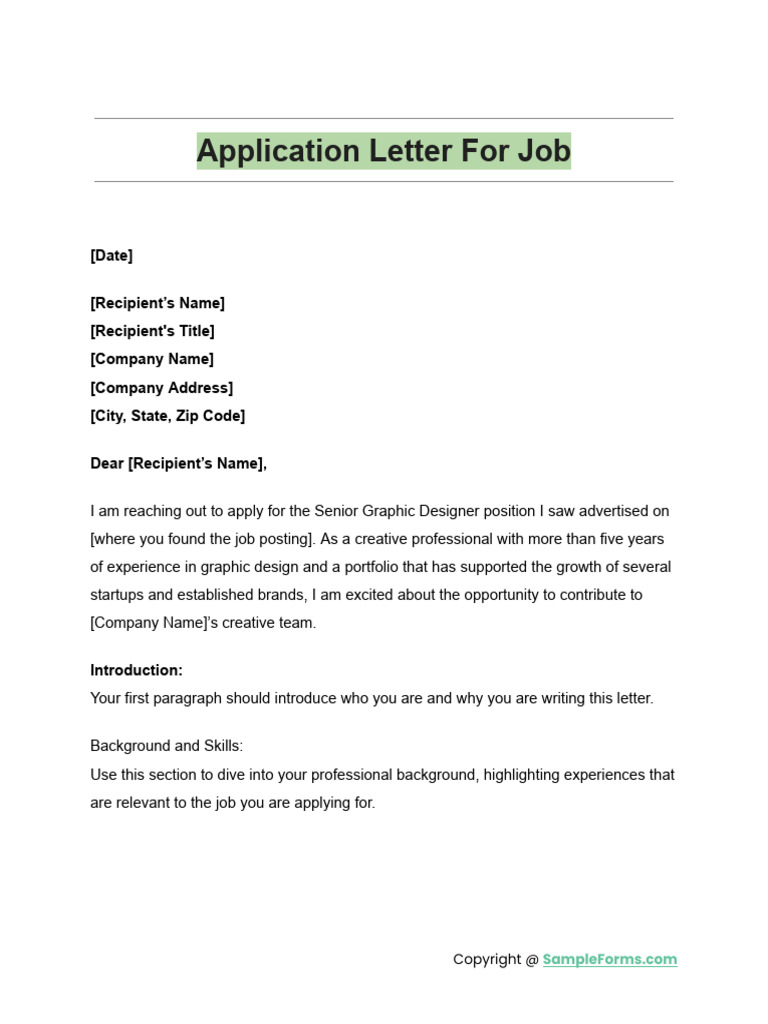 Application Letter For Job | PDF | Career & Growth | Business