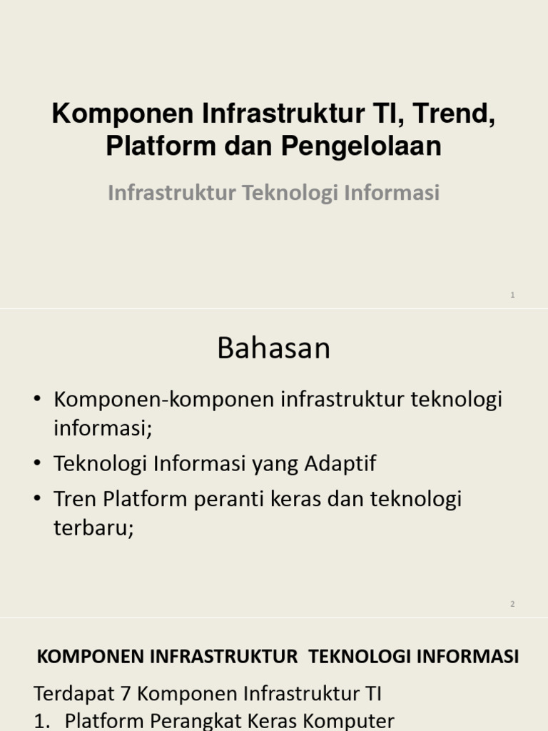 Komponen Utama Infrastruktur TI | PDF | Bisnis | Komputer