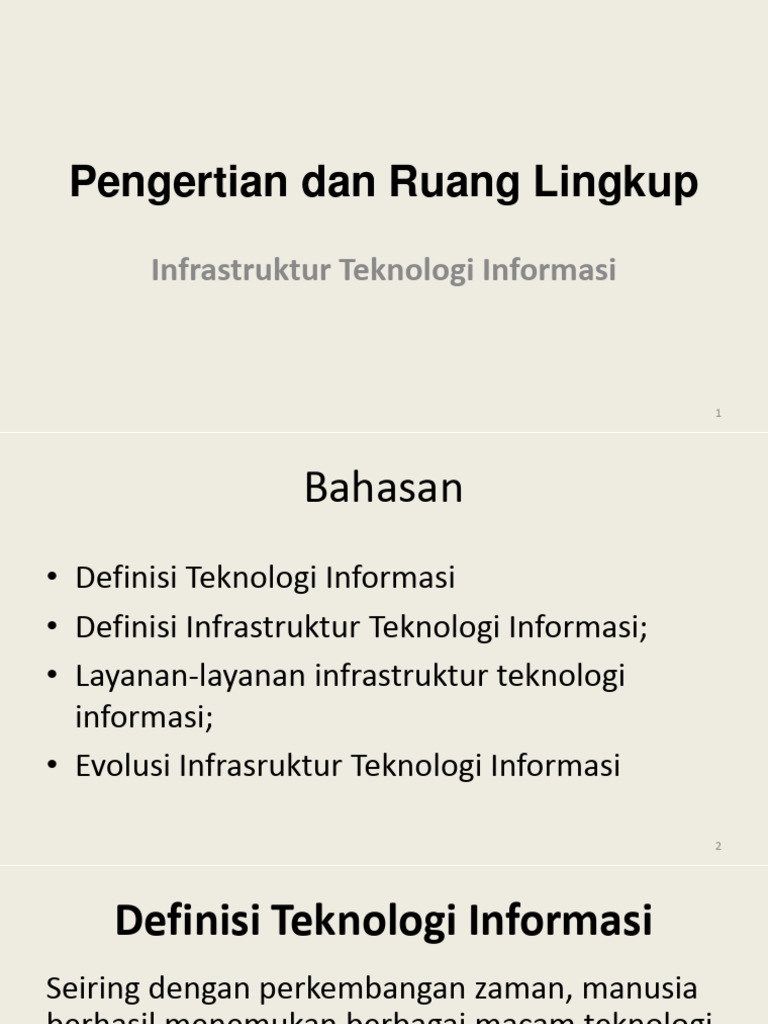 Definisi dan Ruang Lingkup Infrastruktur TI | PDF