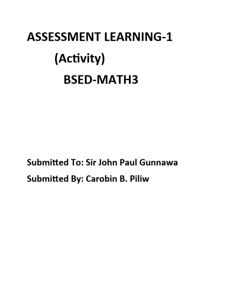 Assessment Learning 3 | PDF