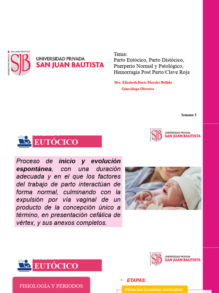 Parto Eutócico y Distócico: Guía Completa | PDF | Parto | Periodo posparto
