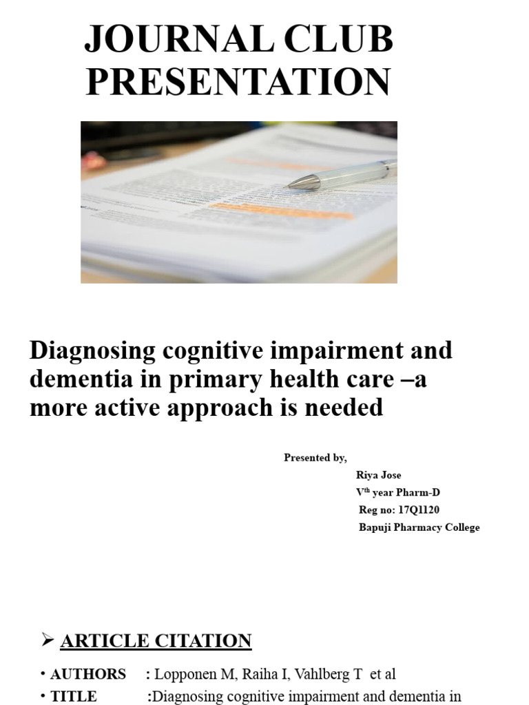 JC cog imp | PDF | Dementia | Alzheimer's Disease
