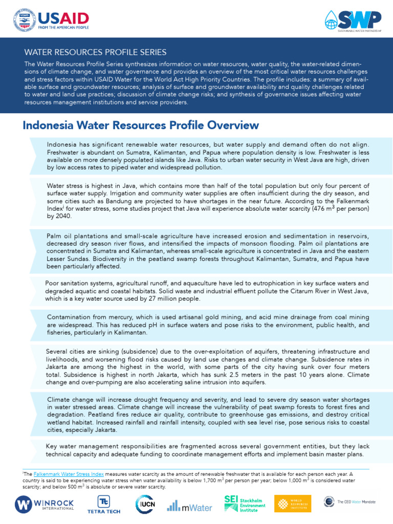Indonesia's Water Challenges | PDF | Groundwater | Water Scarcity