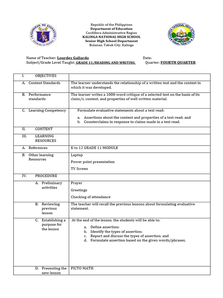 Lp For Types Of Assertion Pdf