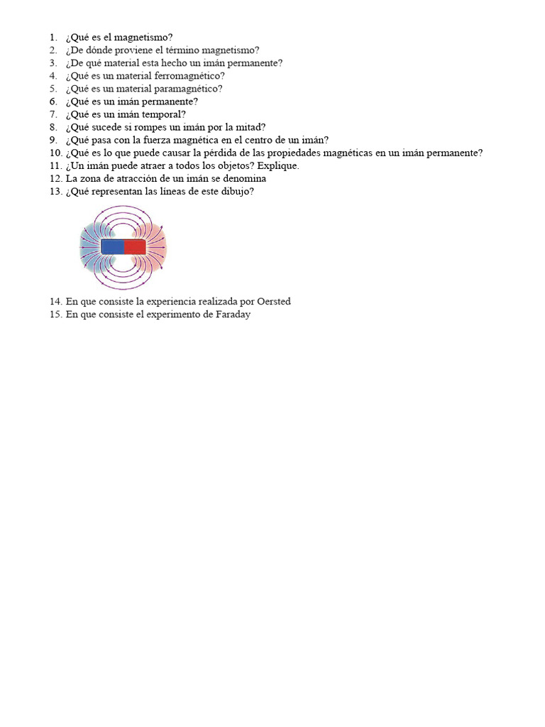 Preguntas Magnetísmo | PDF