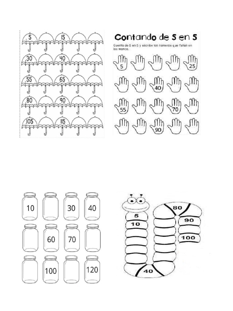 Contar de 5 en 5 y de 10 en 10 | PDF