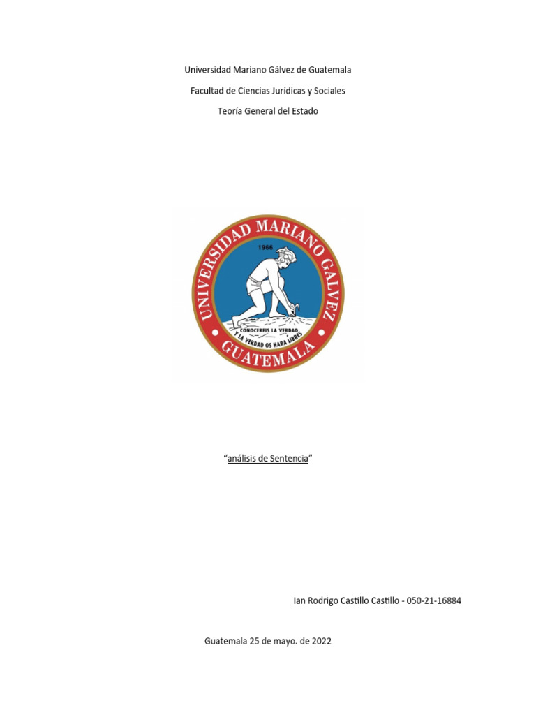 Analisis de Sentencia - Ian Castillo | PDF