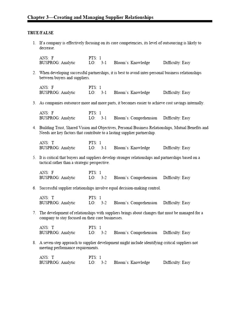 5e Chapter 3 Test Questions | PDF | Goal | Supply Chain