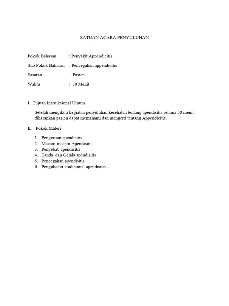 Appendicitis Sap Rima | PDF | Pengembangan Diri