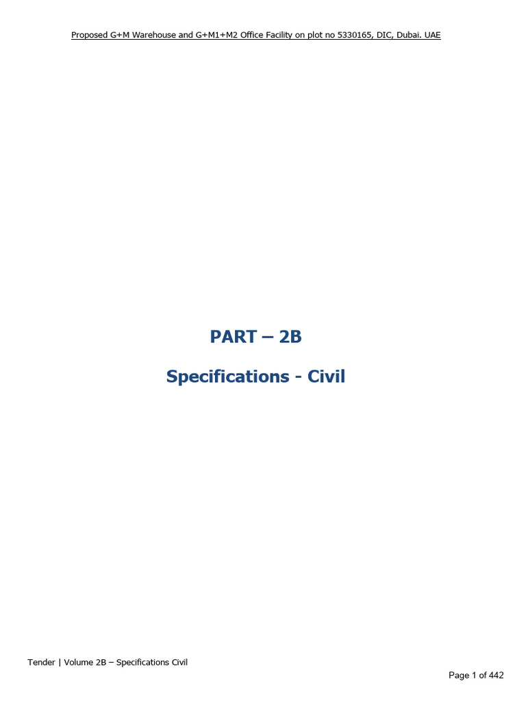Volume 2B Specifications Civil | PDF | Specification (Technical ...