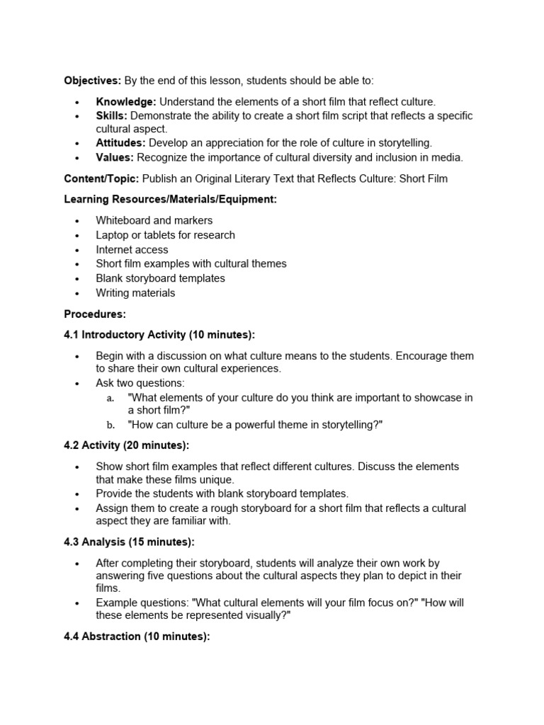 Publish An Original Literary Text That Reflects Culture Short Film ...