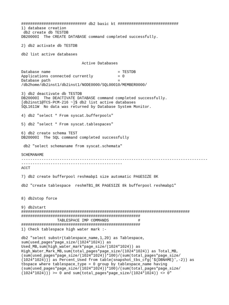 DB 2 Basic | Download Free PDF | Ibm Db2 | Databases