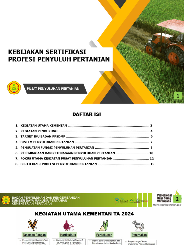 Sertifikasi Profesi Penyuluh Pertanian | PDF