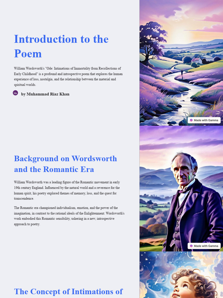 Introduction To The Poem | PDF | Poetry | Romanticism