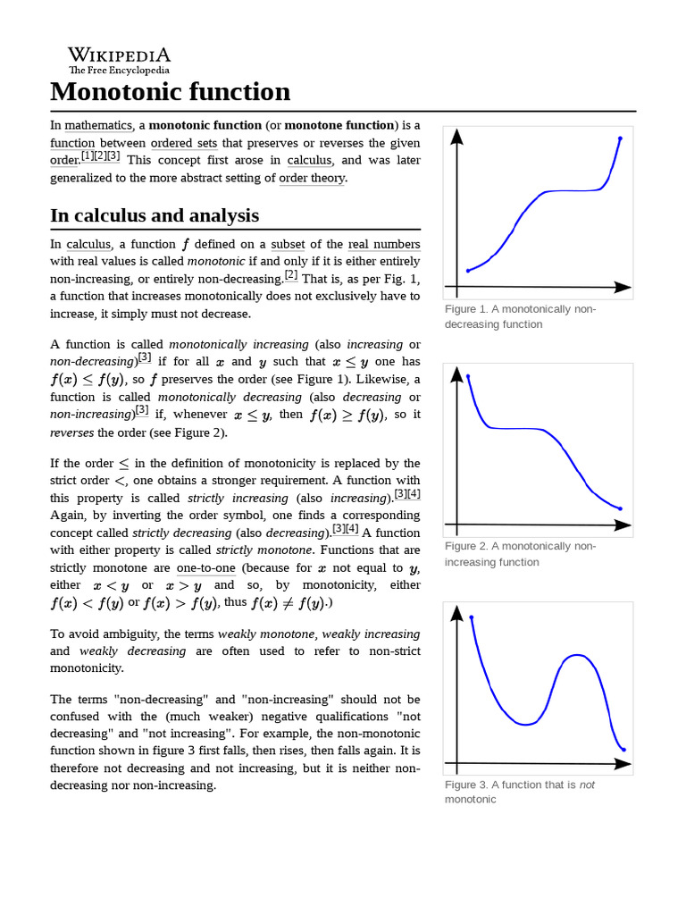 Monotonic Function | Download Free PDF | Monotonic Function | Mathematical Analysis