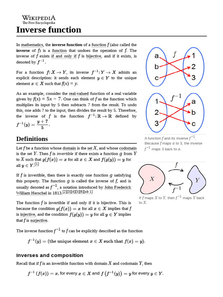 Inverse Function | PDF | Function (Mathematics) | Algebra Inverse Function | PDF | Function (Mathematics) | Algebra