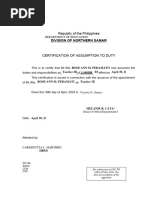 CS Form No. 4 Certification of Assumption To Duty (Revised 2018) | PDF