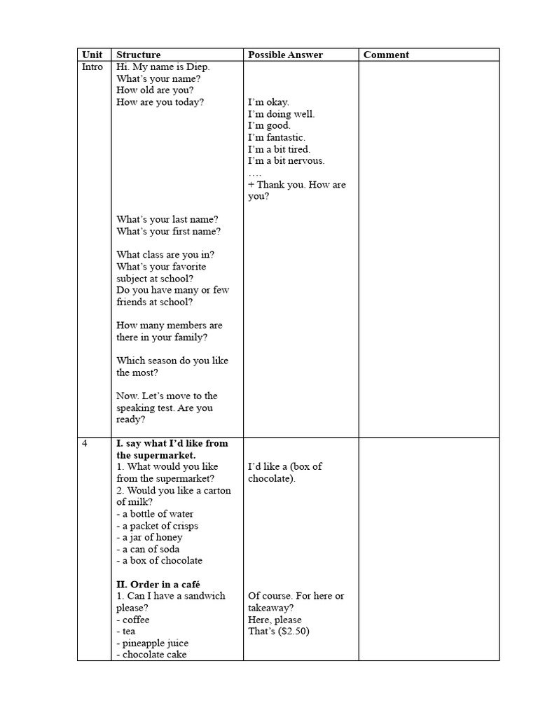 Speaking Test - Sam - Language Link G4 | PDF