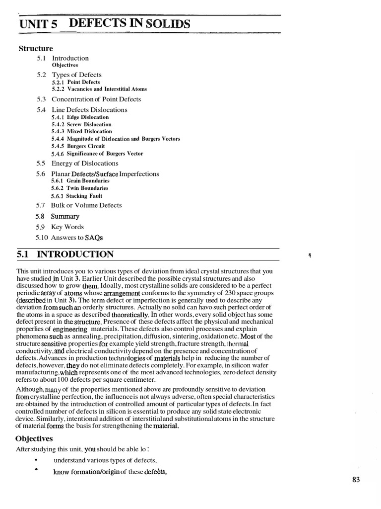 Solid State | PDF | Dislocation | Crystal Structure