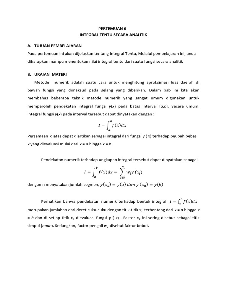 Integral Tentu Secara Analitik | PDF | Komputer