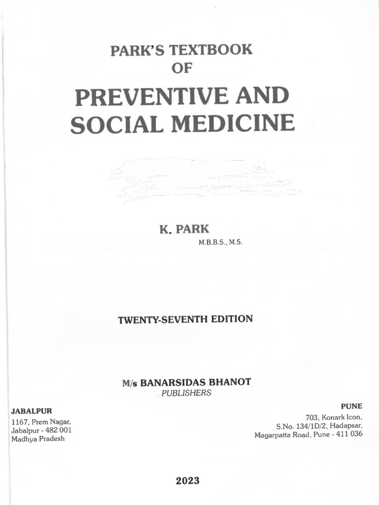 Park's 27th Edition Full Text - 230525 - 153300 | PDF